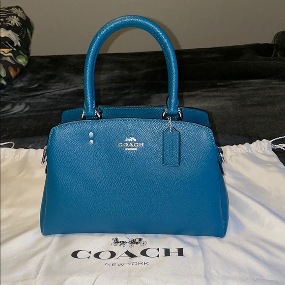 Coach | Bags | Coach Teal Leather Satchel With Silver Hardware And ...
